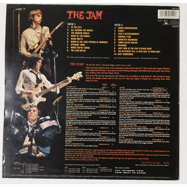 The Jam - Greatest Hits 1991 UK 1st Pressing Vinyl LP ***READY TO SHIP ...